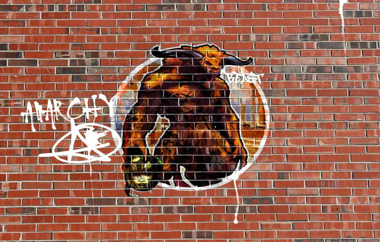 Wallpaper wall, graffiti, figure, monster, painting, anarchy, Anarchy ...