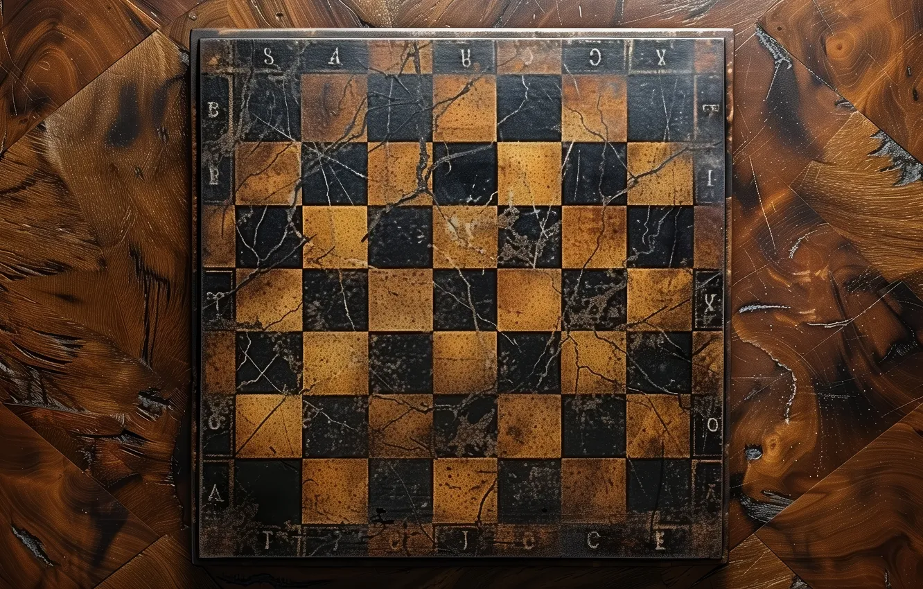 Wallpaper cracked, fading, tree, chess, cells, chess Board, old, brown ...