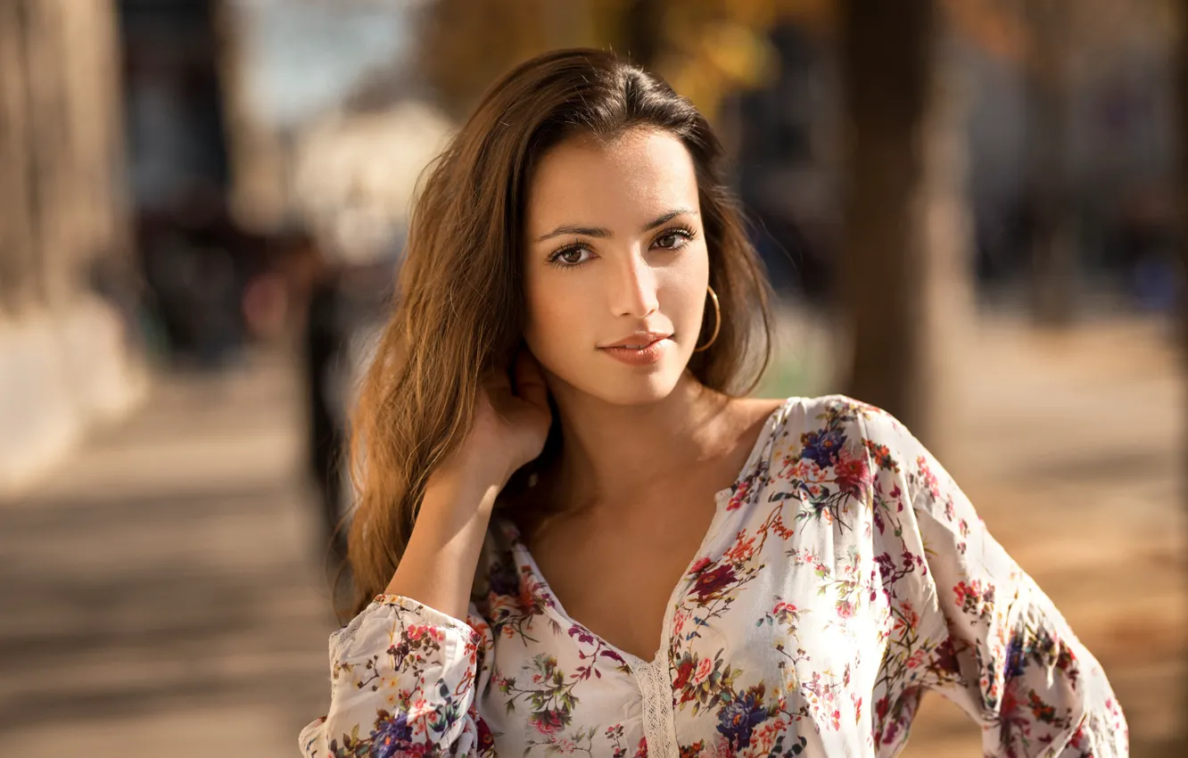 Wallpaper look, the sun, model, portrait, makeup, hairstyle, brown hair ...