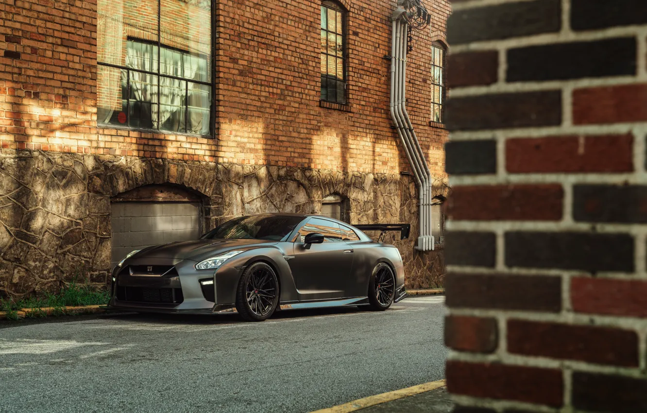 Wallpaper Nissan, road, grey, Side, R35, building, Nissan GTR for ...