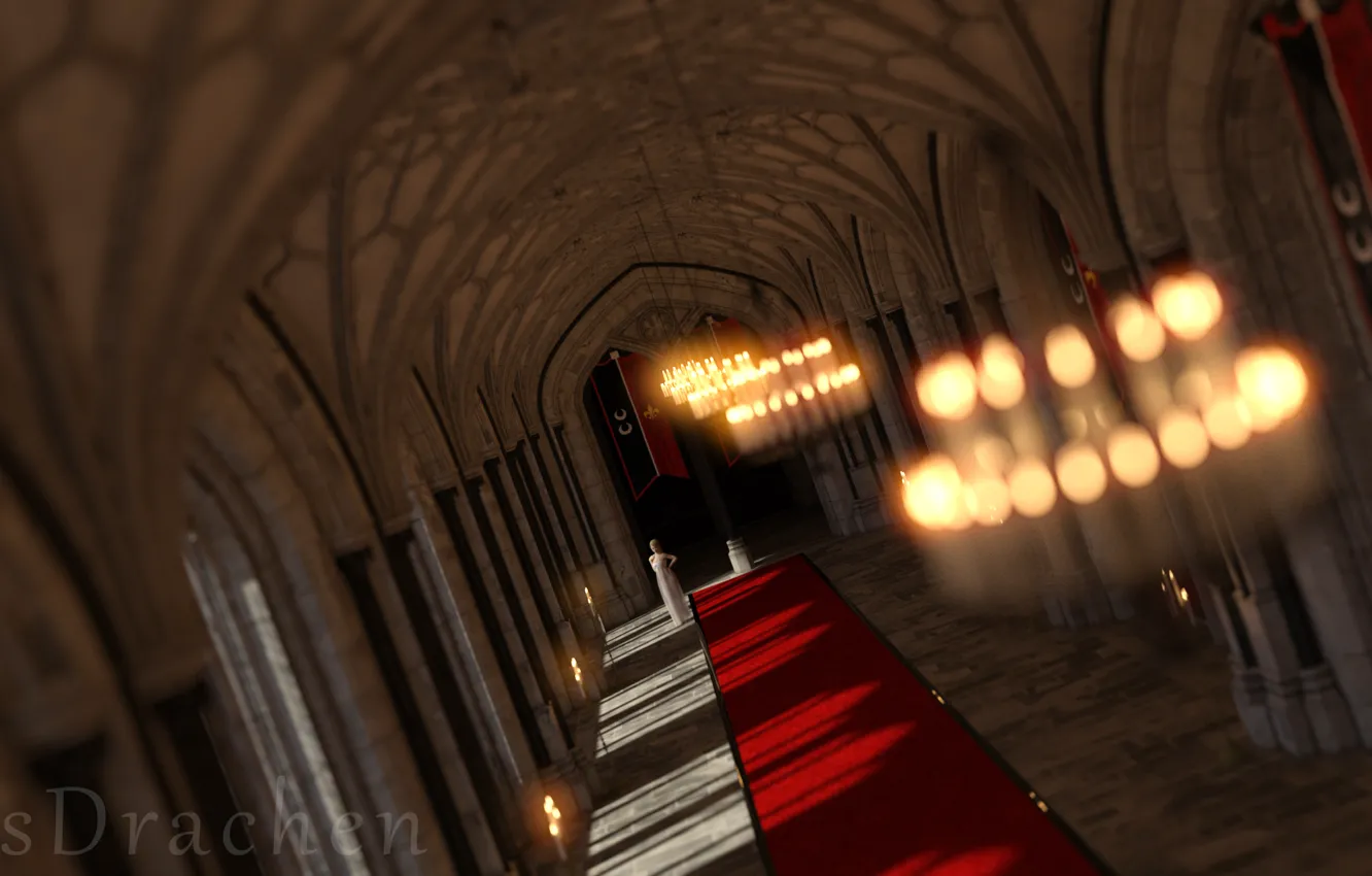 Wallpaper Fantasy, Render, Hall images for desktop, section фантастика - download