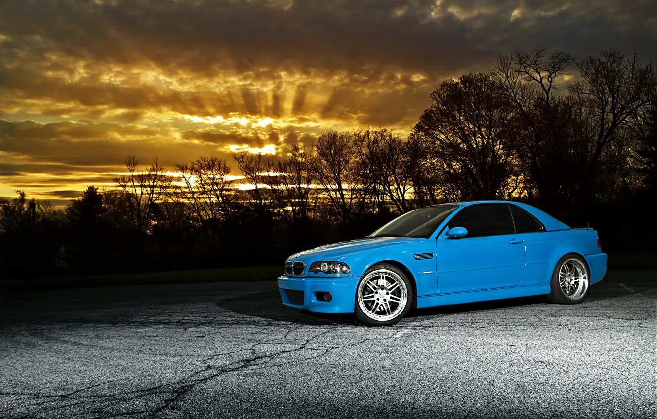 Wallpaper the sky, sunset, blue, bmw, BMW, sunset, blue images for ...