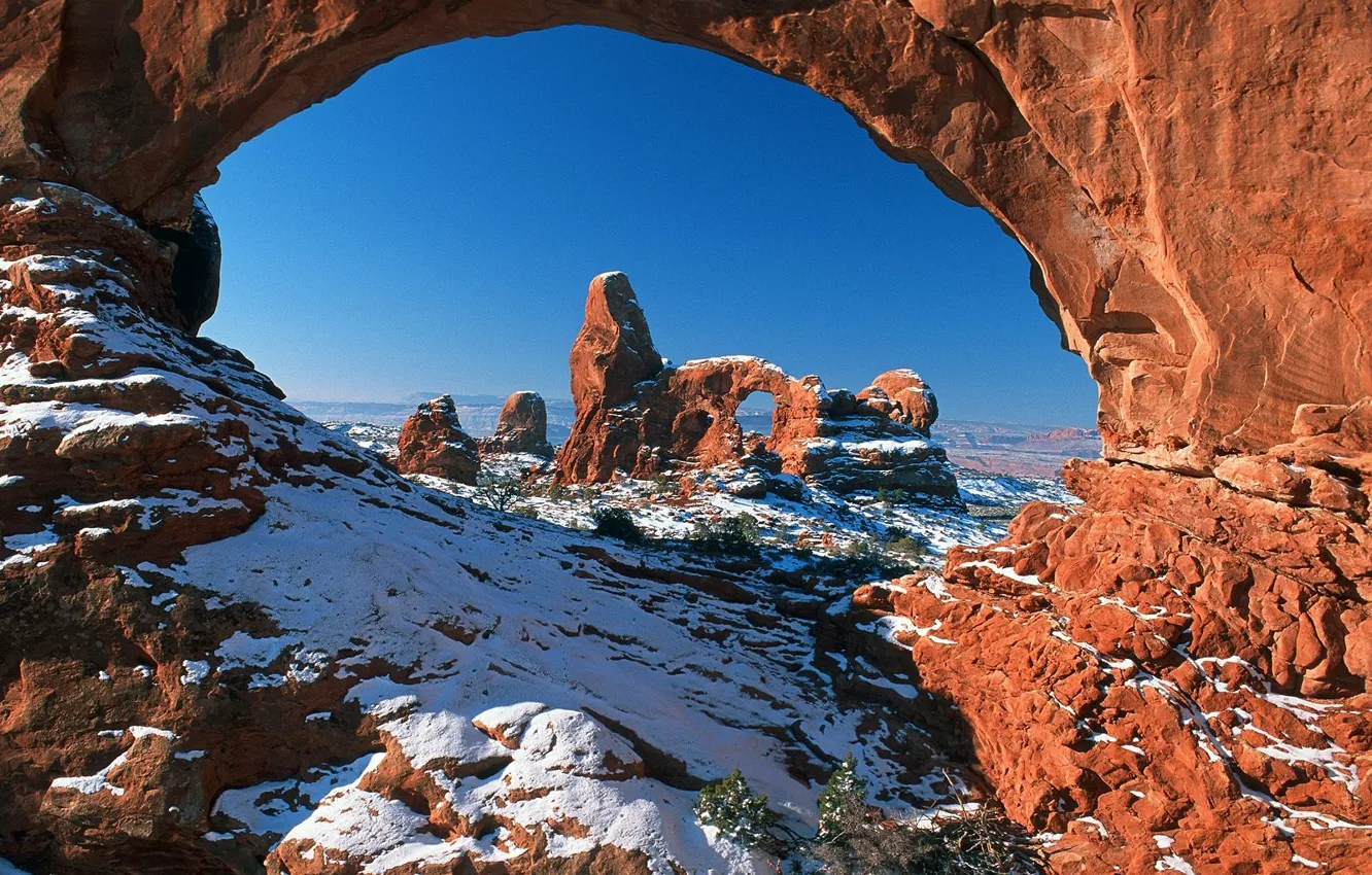 Wallpaper snow, arch, AZ for mobile and desktop, section пейзажи ...