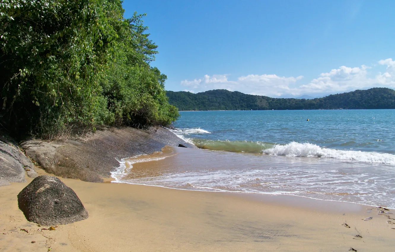 Wallpaper Brazil, Ubatuba, Anchieta Island, Beach-1 for mobile and ...