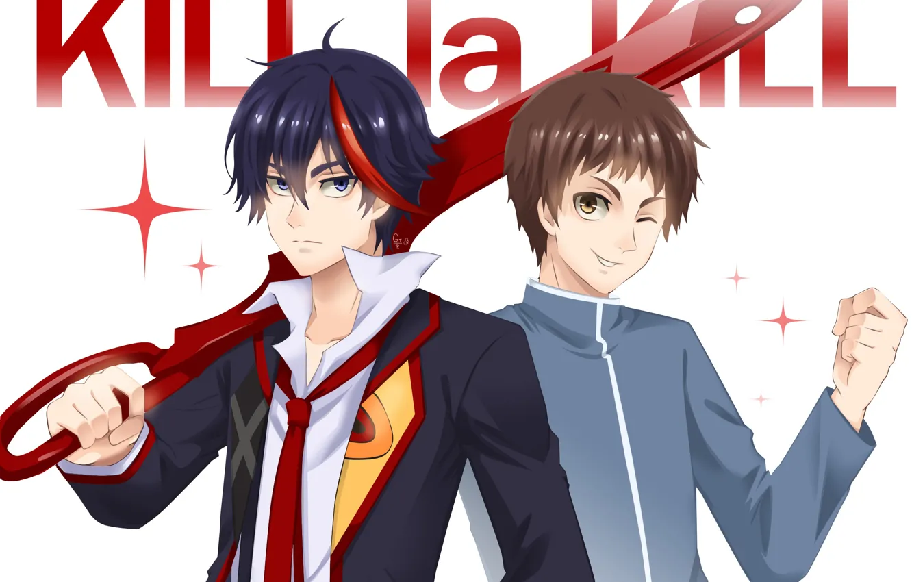 Wallpaper art, white background, guys, Kill La Kill, Smash slash for ...