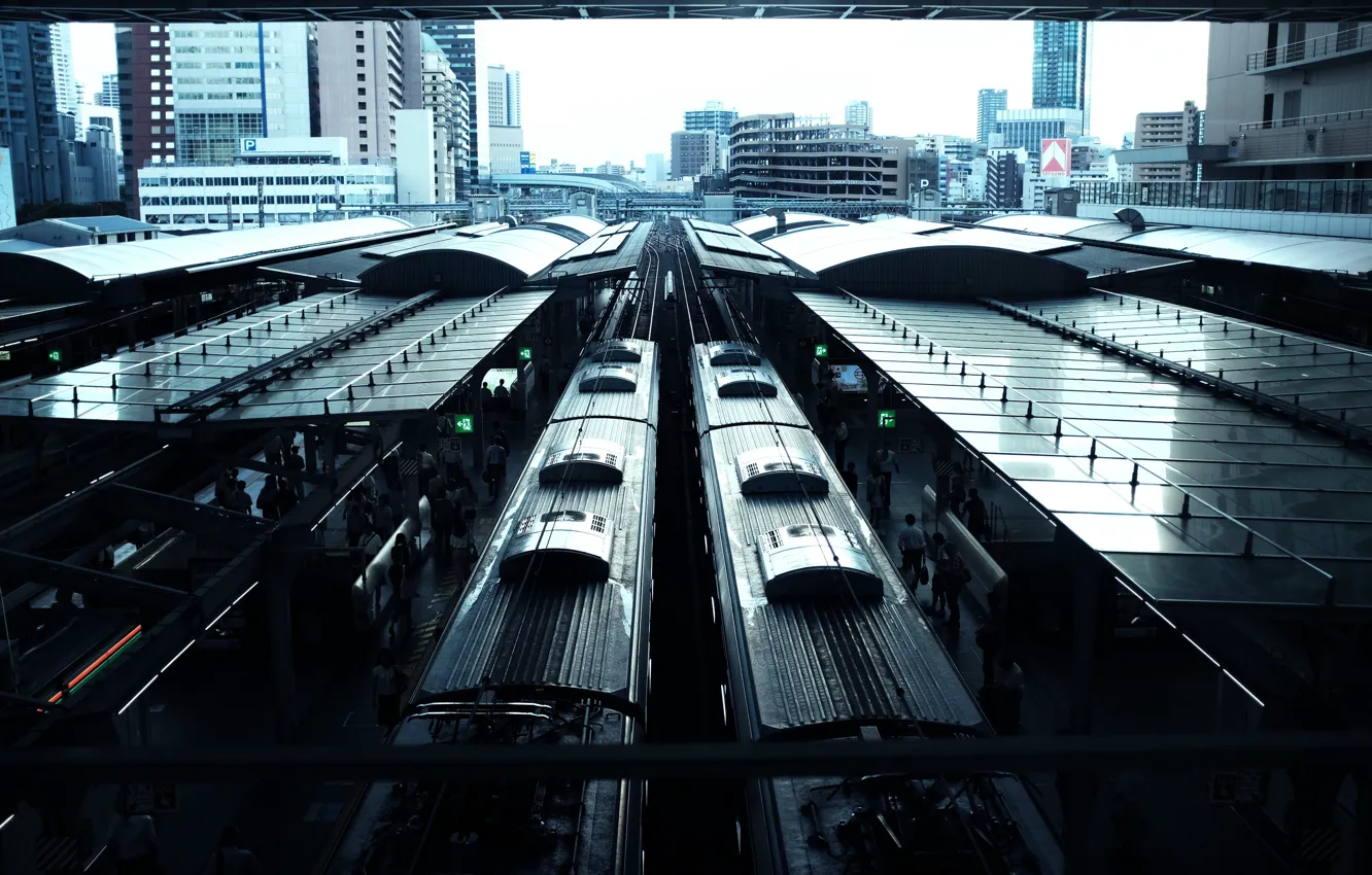 Wallpaper building, station, station, Japan, trains, Japan, Osaka ...