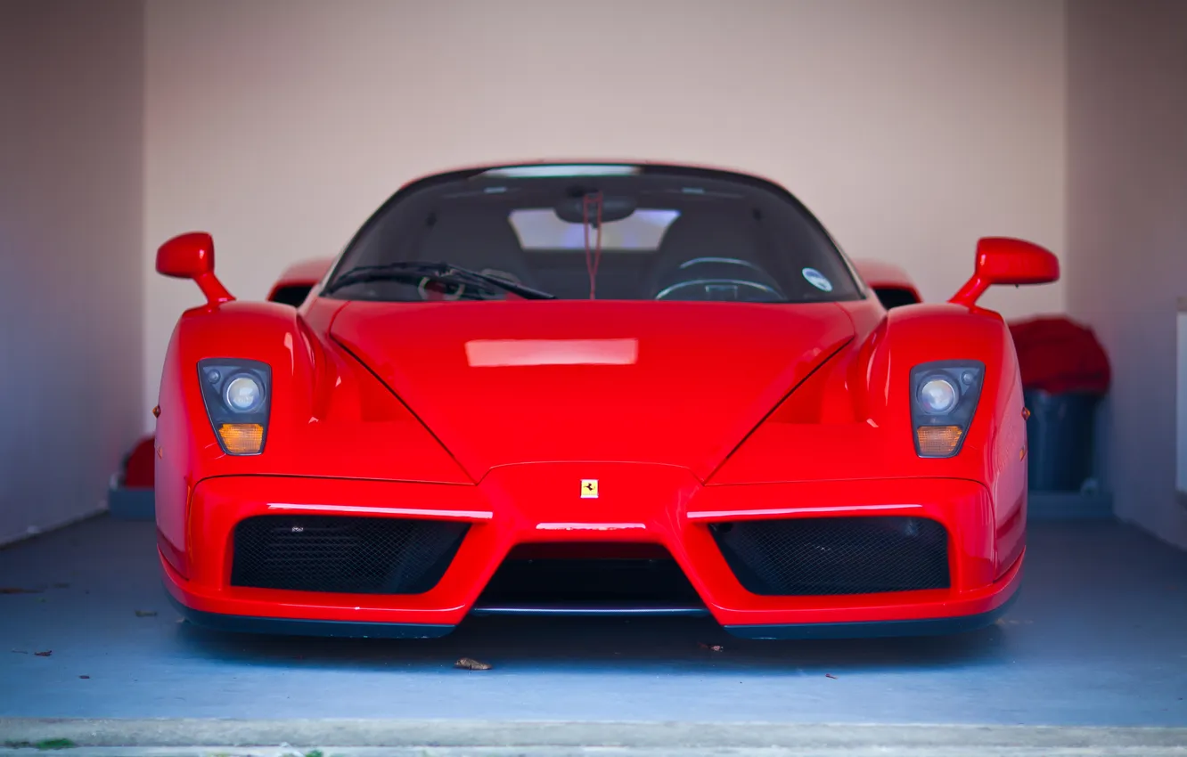 Wallpaper red, garage, Ferrari, red, Ferrari, enzo, the front, Enzo for ...