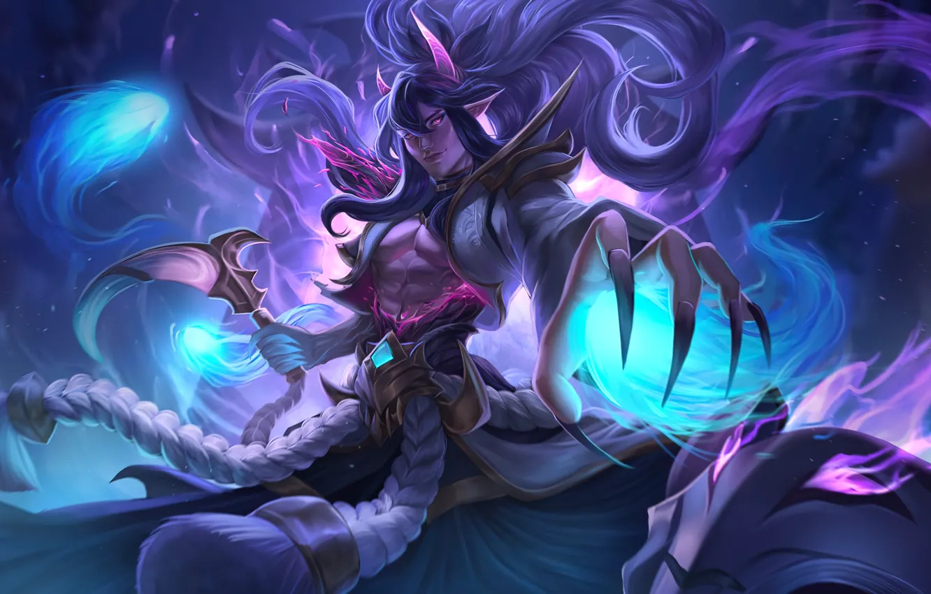 Wallpaper art, League of Legends, LoL, skin, Thresh, Spirit blossom ...