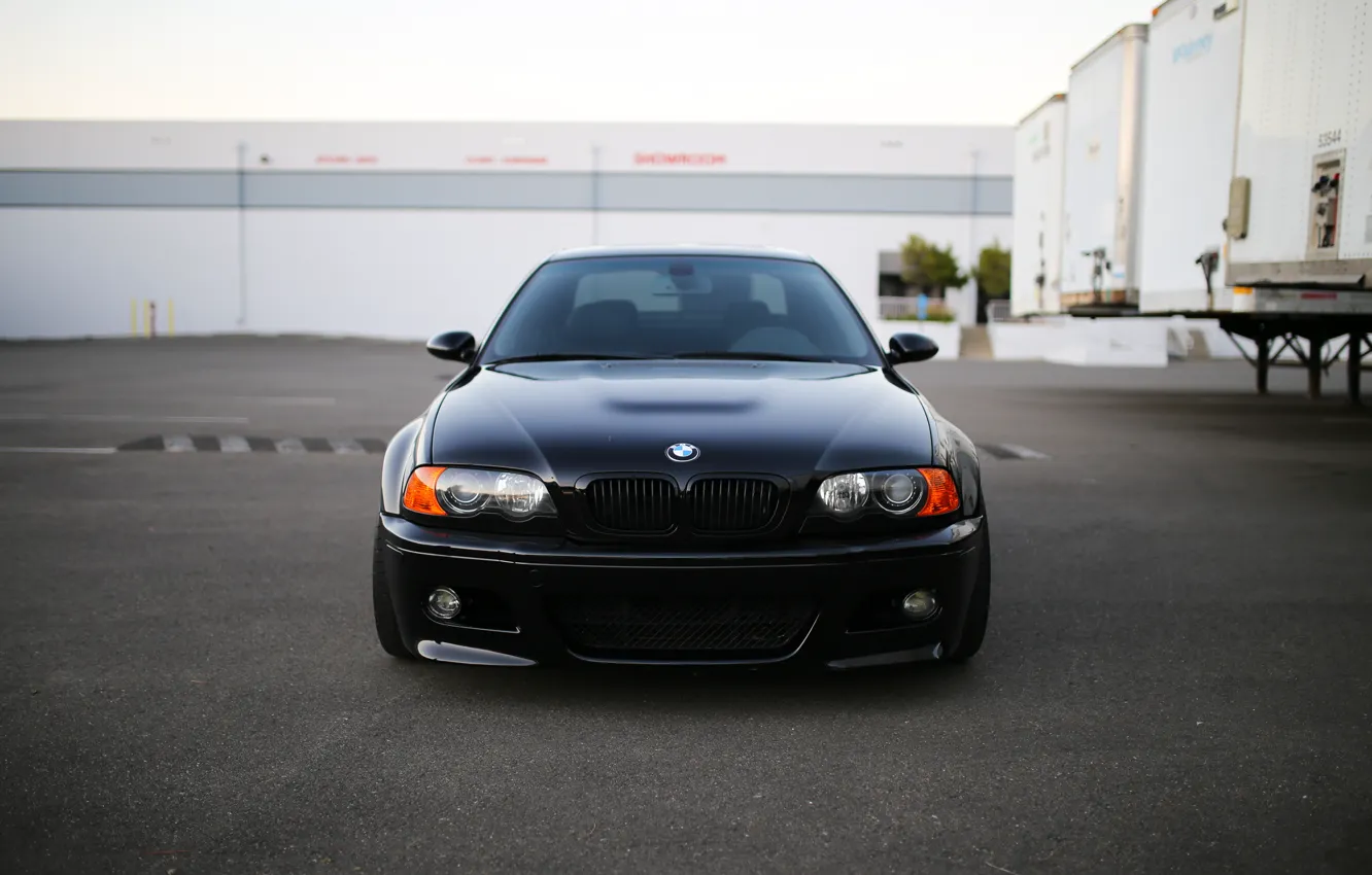Wallpaper Black, E46, M3, Front view images for desktop, section bmw ...