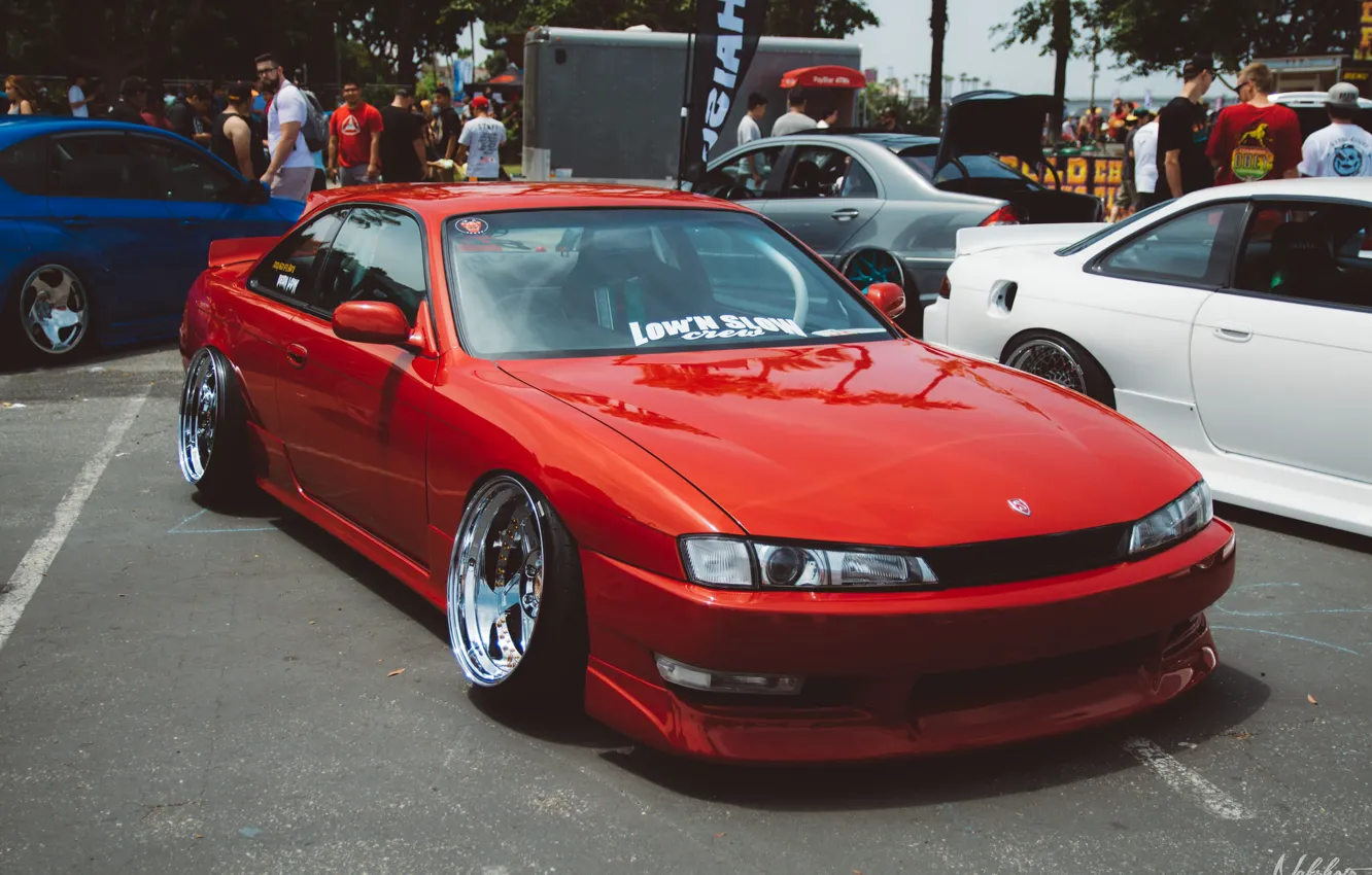 Wallpaper tuning, nissan, red, japan, Nissan, tuning, silvia, Sylvia ...