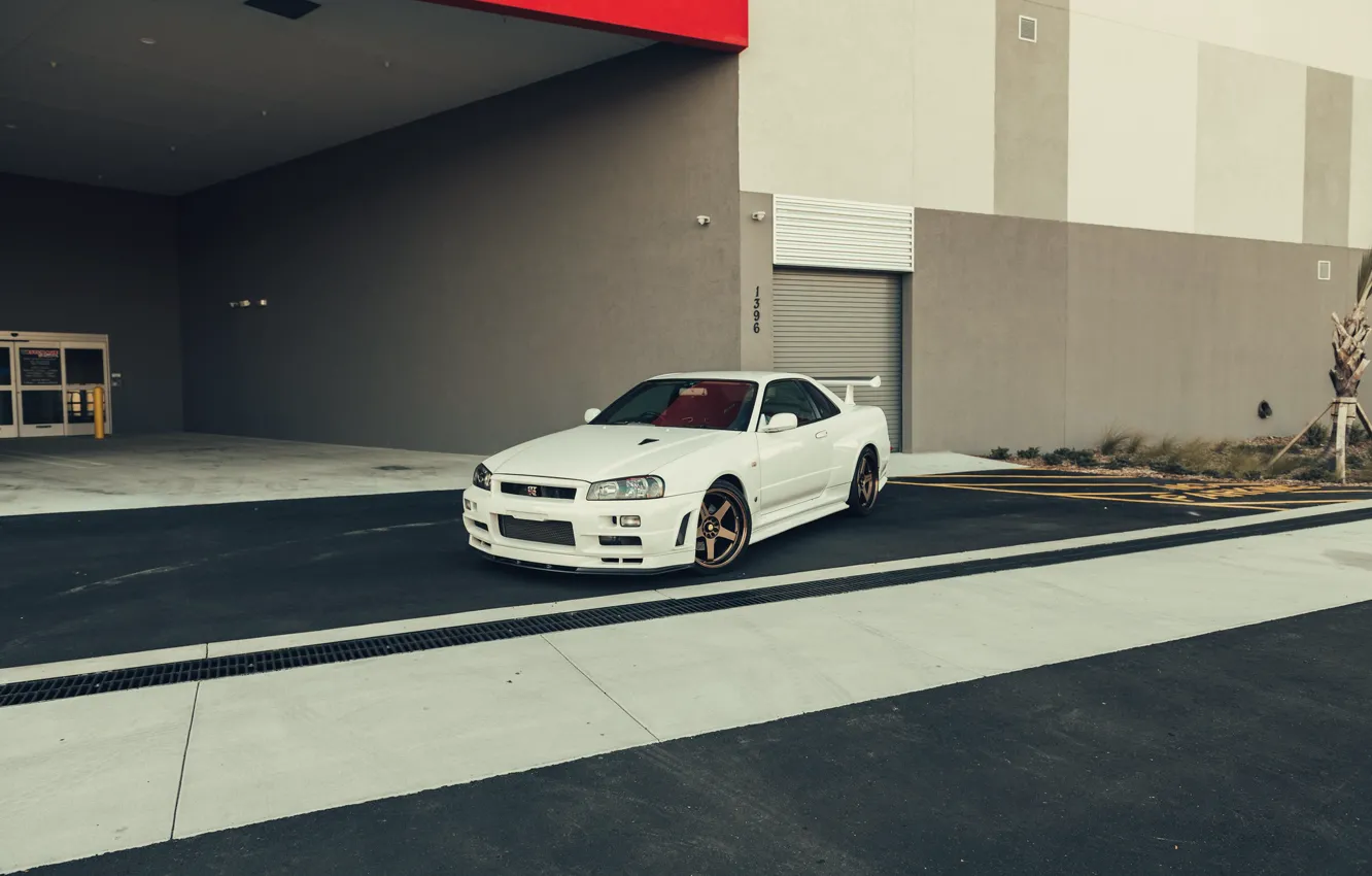 Wallpaper GT-R, White, R34 for mobile and desktop, section nissan ...