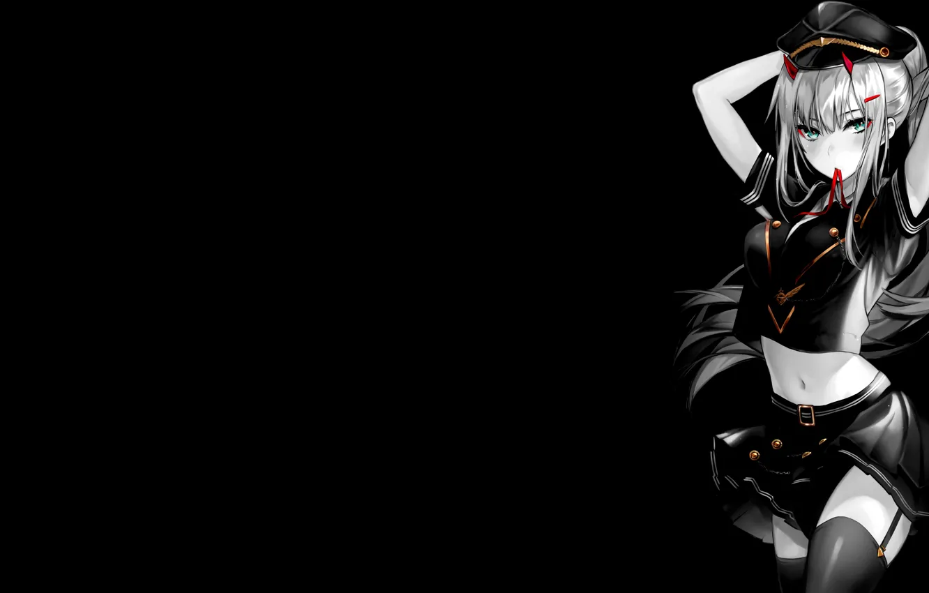 Wallpaper Black Background Anime Girls Simple Background Dark