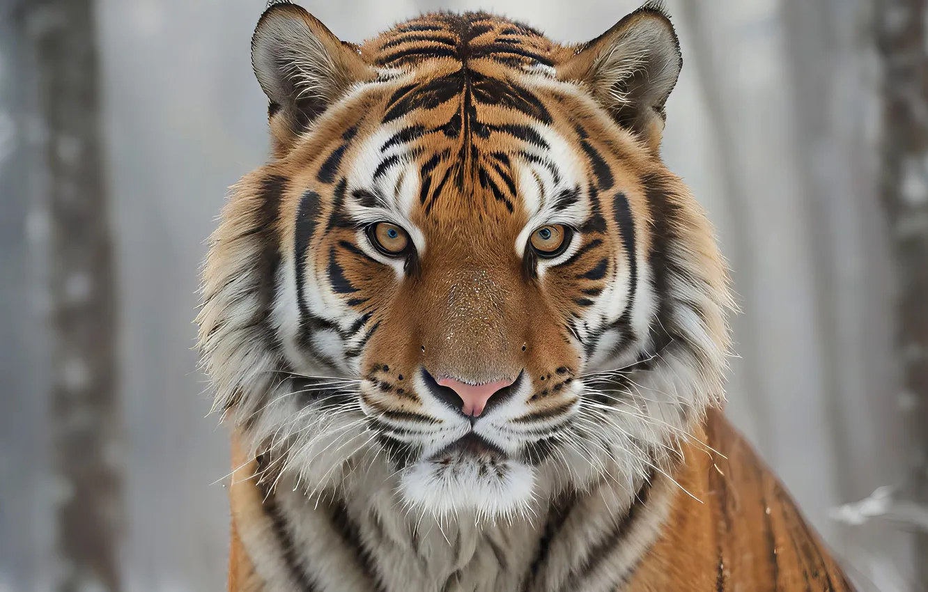 Wallpaper wallpaper, forest, Predator, tiger, winter, background, snow ...