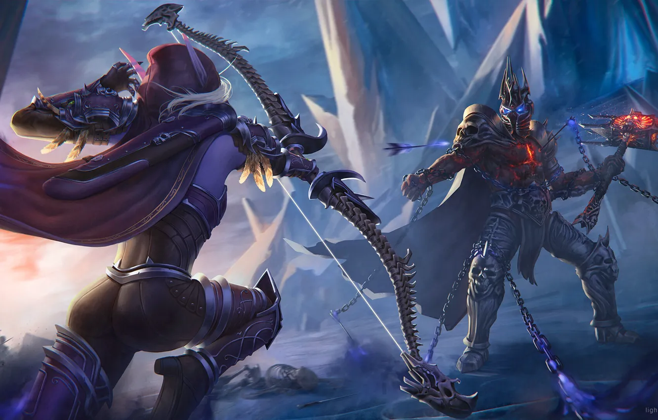 Wallpaper bow, Sylvanas Windrunner, Bolvar Fordragon, World of Warcraft ...