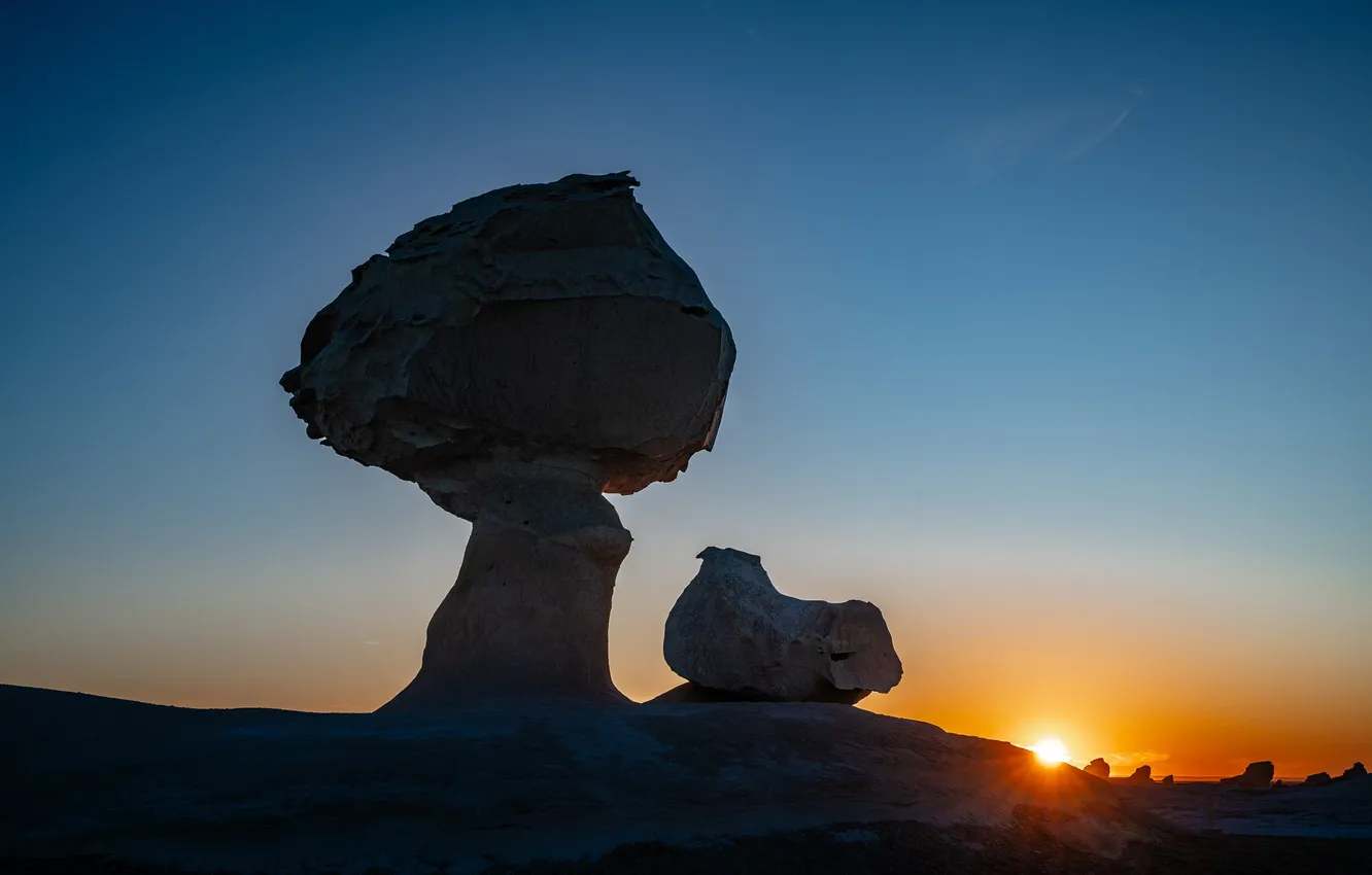 Wallpaper desert, sunset, rocks, balance for mobile and desktop ...