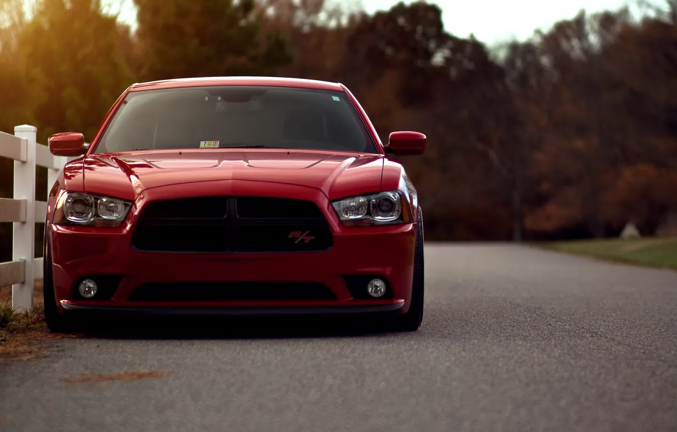 Wallpaper red, reflection, red, Dodge, dodge, charger, the front, the ...