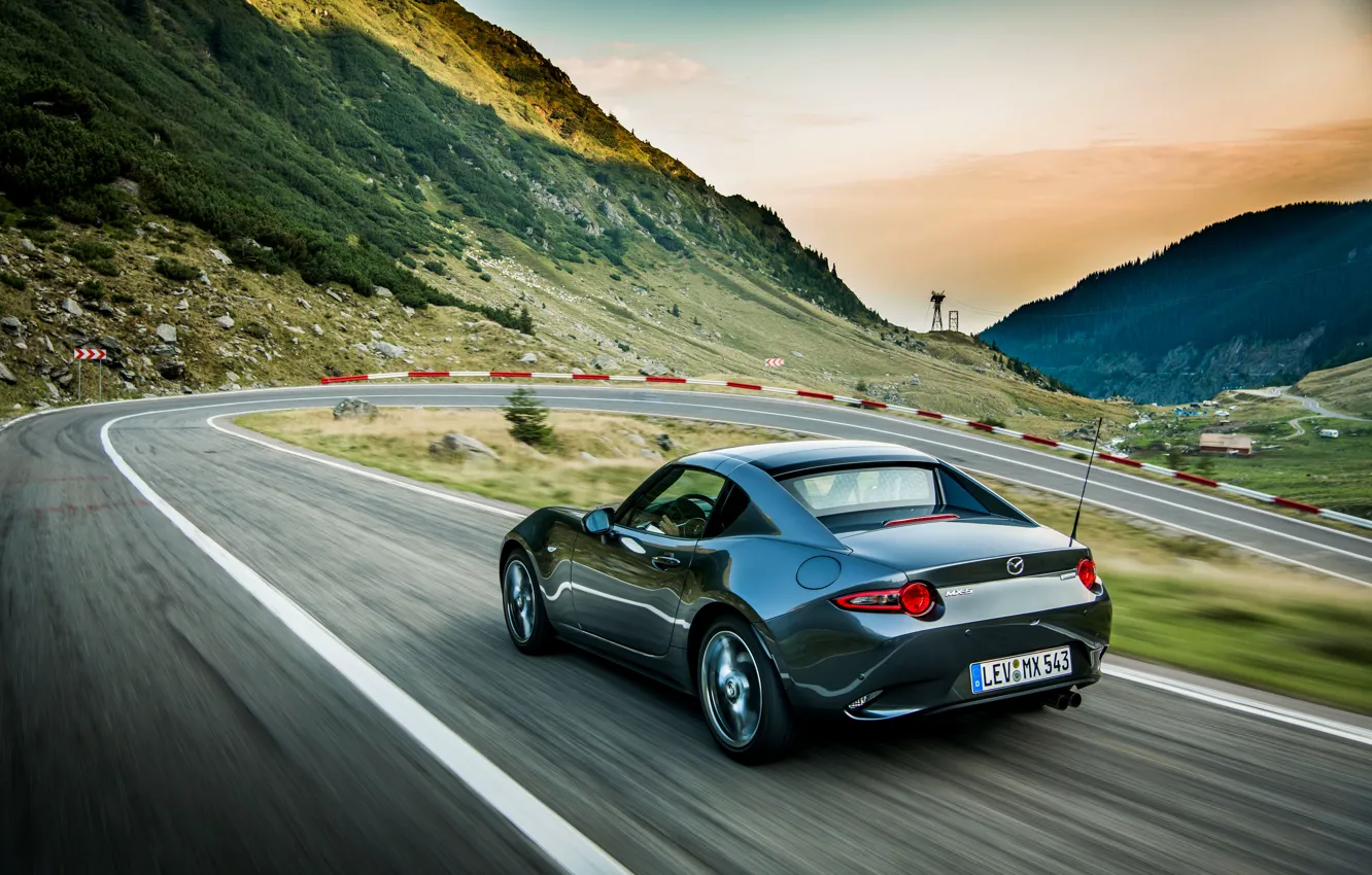 Wallpaper road, Mazda, Targa, 2019, dark gray, MX-5 RF for mobile and ...