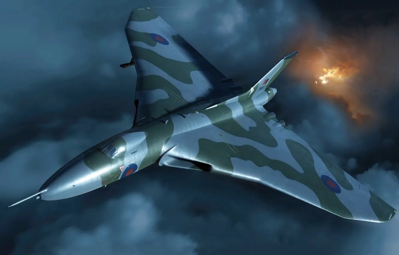 Wallpaper UK, strategic bomber, Raf, Adam Tooby, Avro Vulcan B.2 Black ...