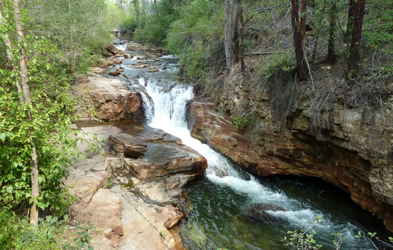 Wallpaper Nature, British Columbia, Waterfall, Stream, Kimberly, B.C ...