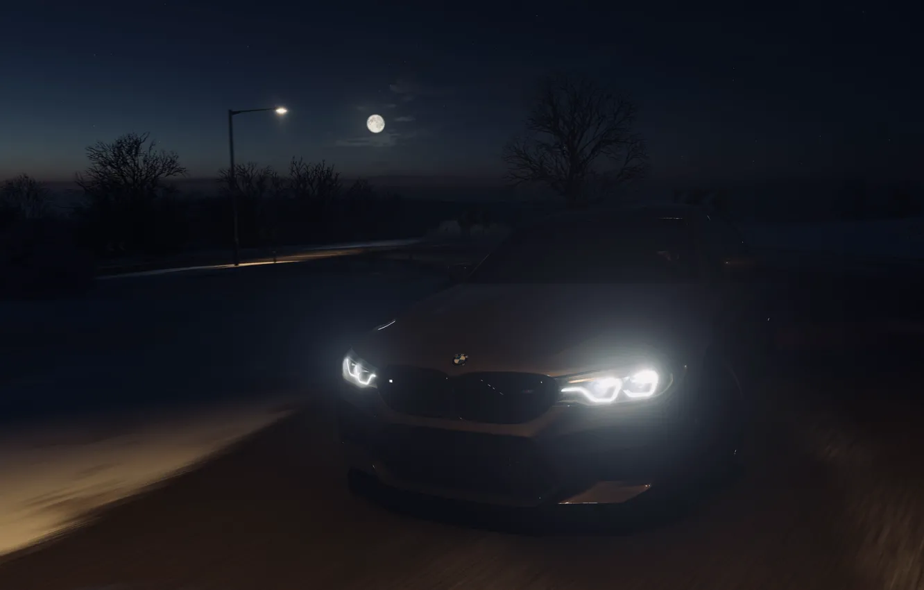 Wallpaper HDR, BMW, moon, game, night, winter, stars, UHD for mobile ...
