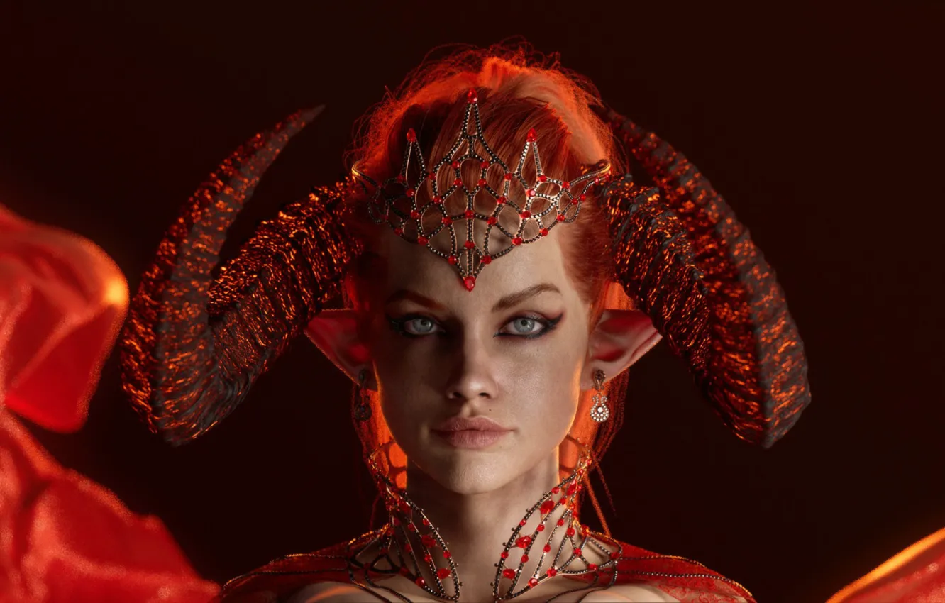 Wallpaper the demon, elves, beautiful woman, Ruslan Pronin, Russian ...