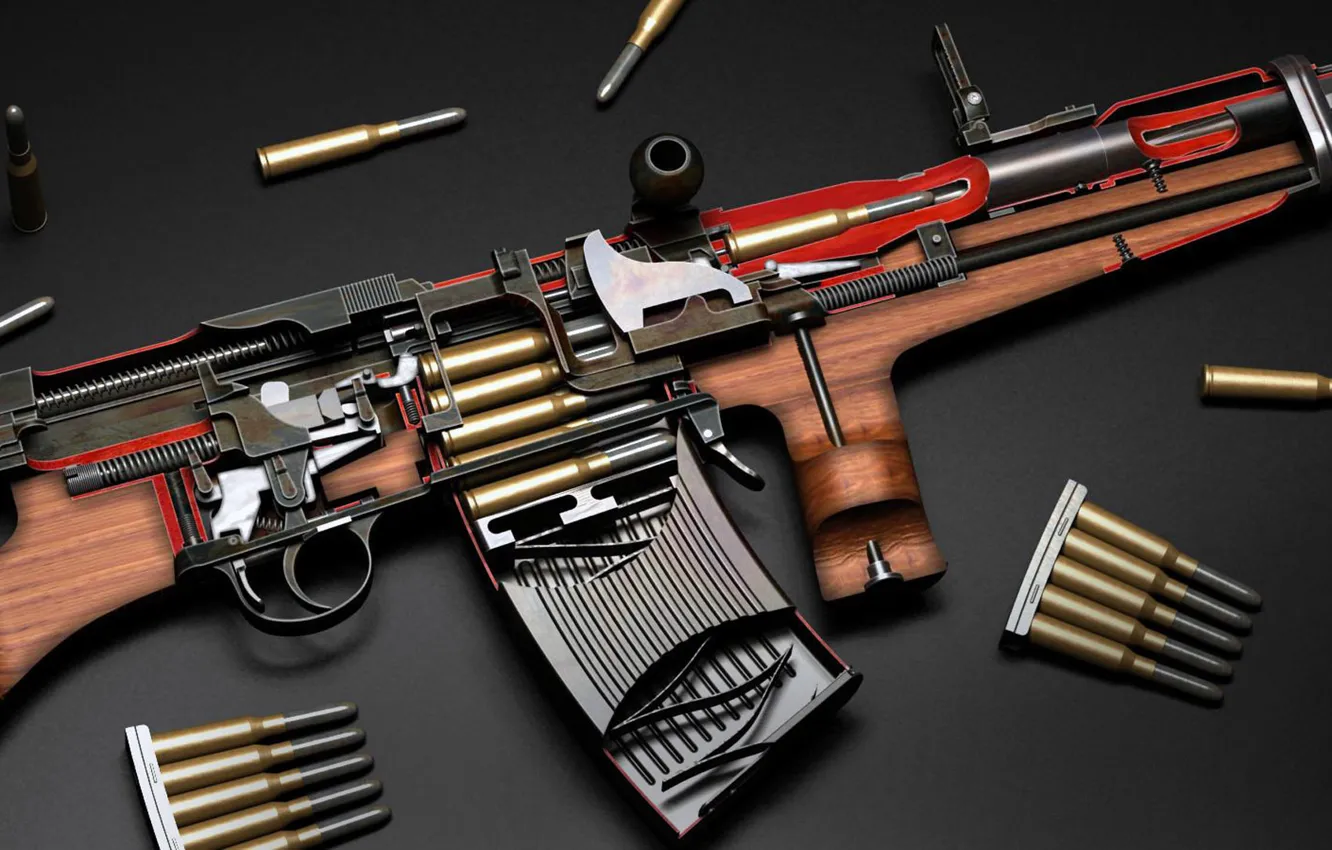 Wallpaper figure, the cut, Automatic Fedorov, AVF, 5-linear rifle ...