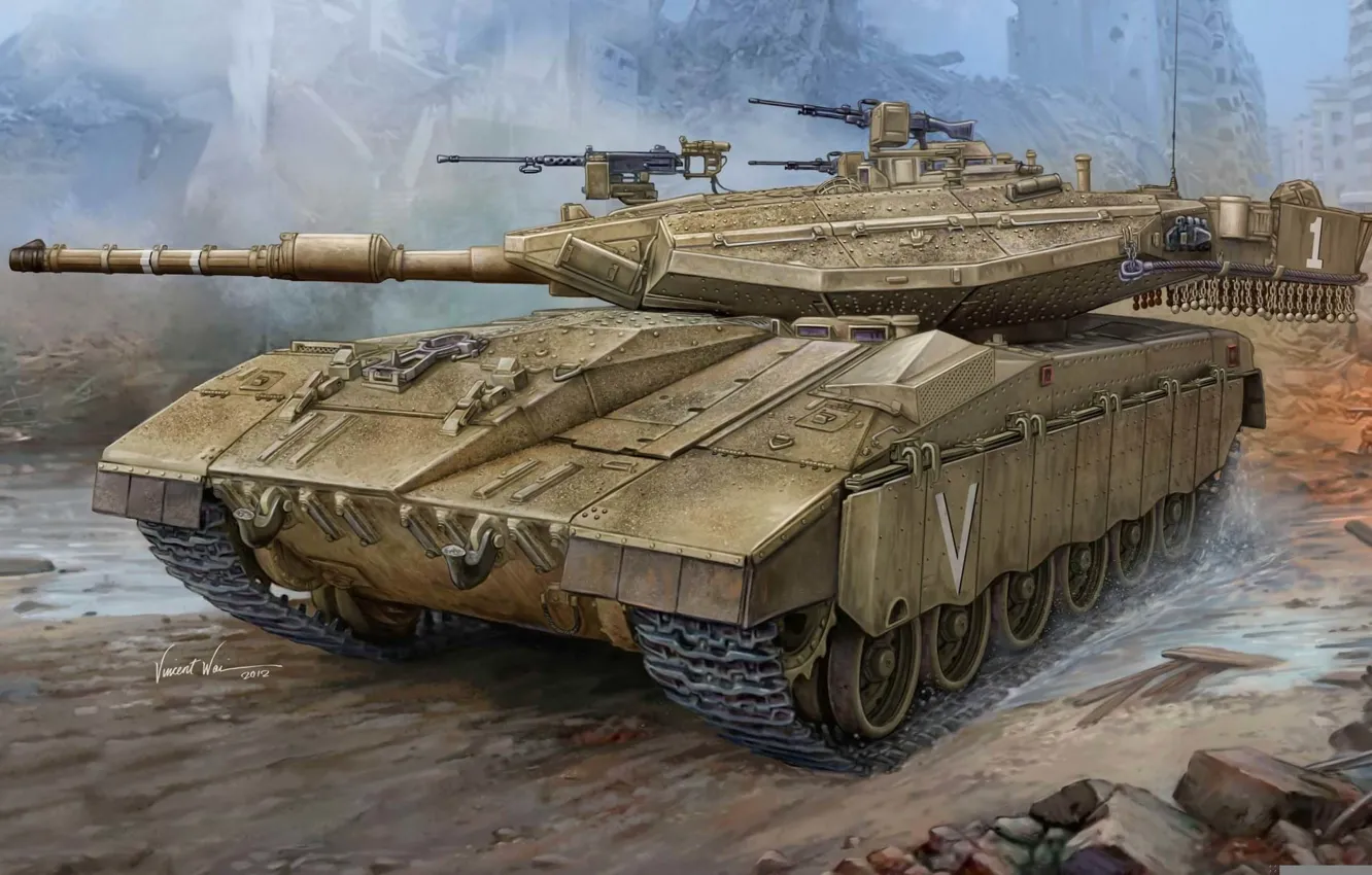 Wallpaper chariot, gun, art, tank, Merkava, mark, caliber, combat for ...