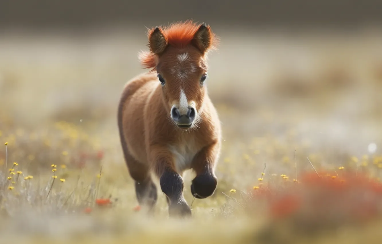 Wallpaper field, look, nature, pose, horse, horse, pony, face for ...