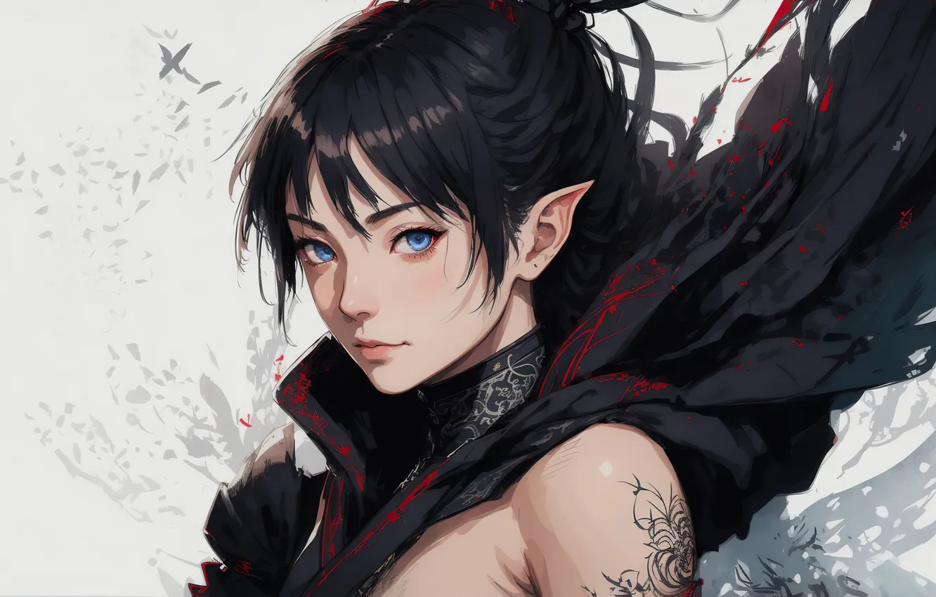 Wallpaper girl, fantasy, anime, art, painting, fantasy art, cape ...