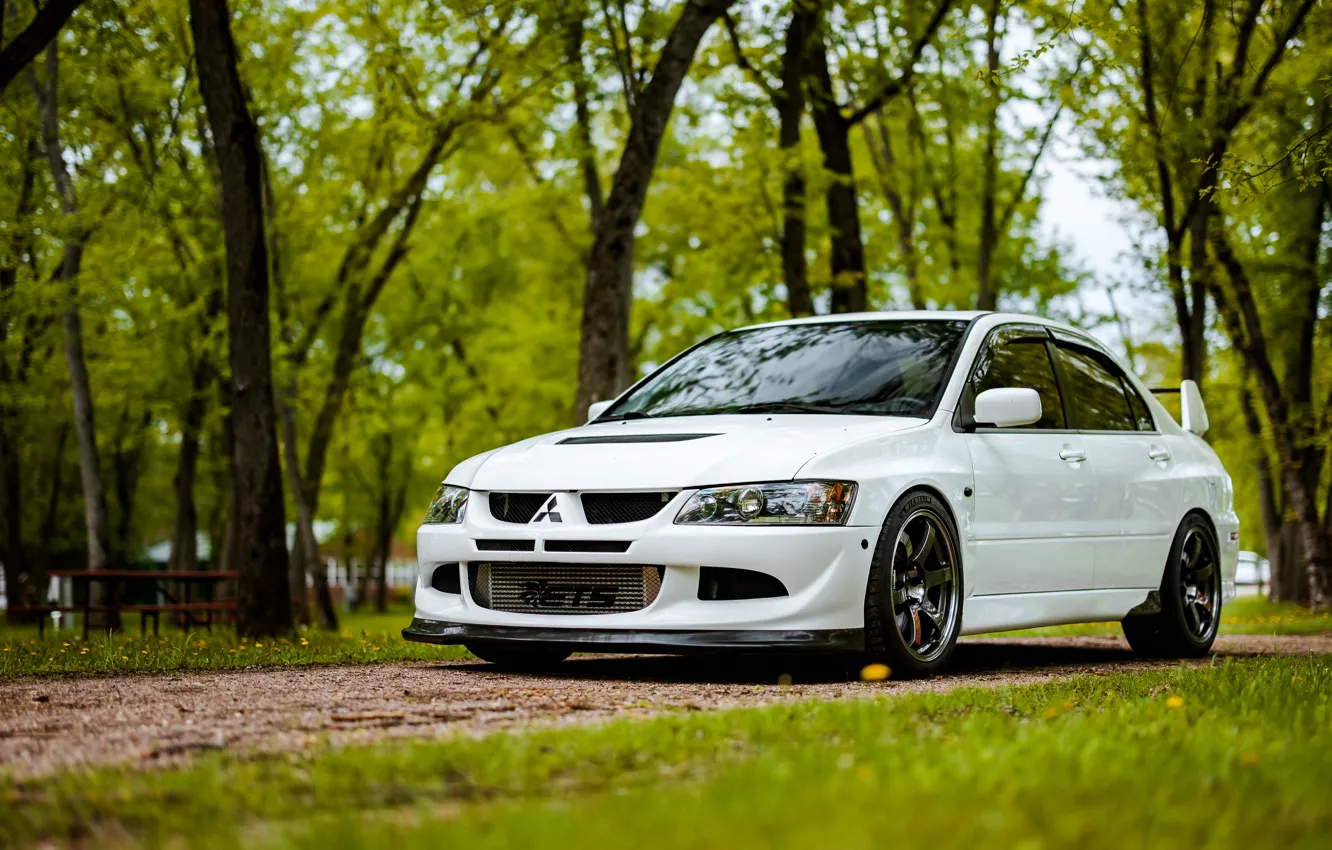 Wallpaper Mitsubishi, White, Lancer Evolution VIII for mobile and ...
