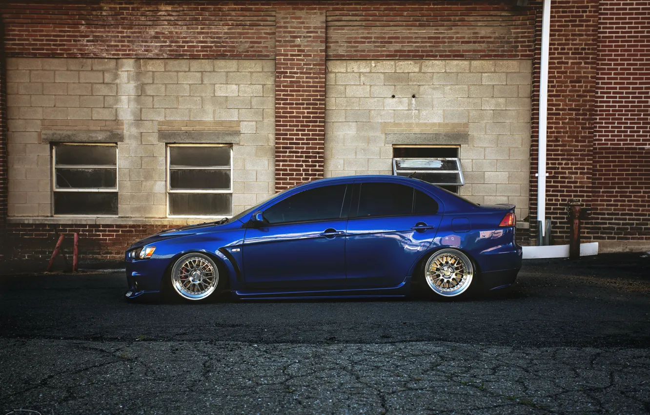 Wallpaper profile, mitsubishi, blue, blue, lancer, evolution, evo ...