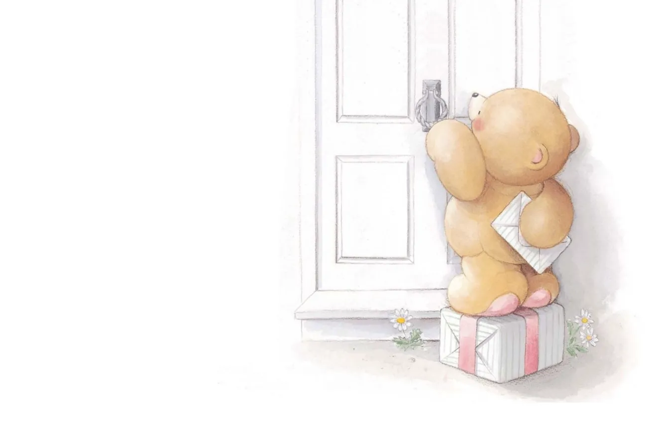 Wallpaper letter, mood, art, bear, package, children's, mail, Forever ...
