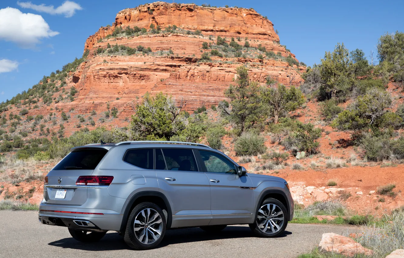 Wallpaper rocks, Volkswagen, SUV, Atlas, 2020, gray-silver for mobile ...
