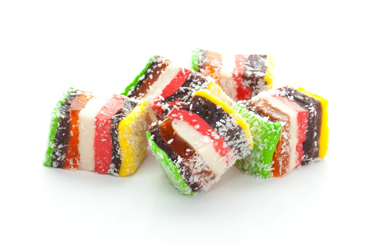 Wallpaper photo, food, sweets, white background, Tasty Turkish delight ...