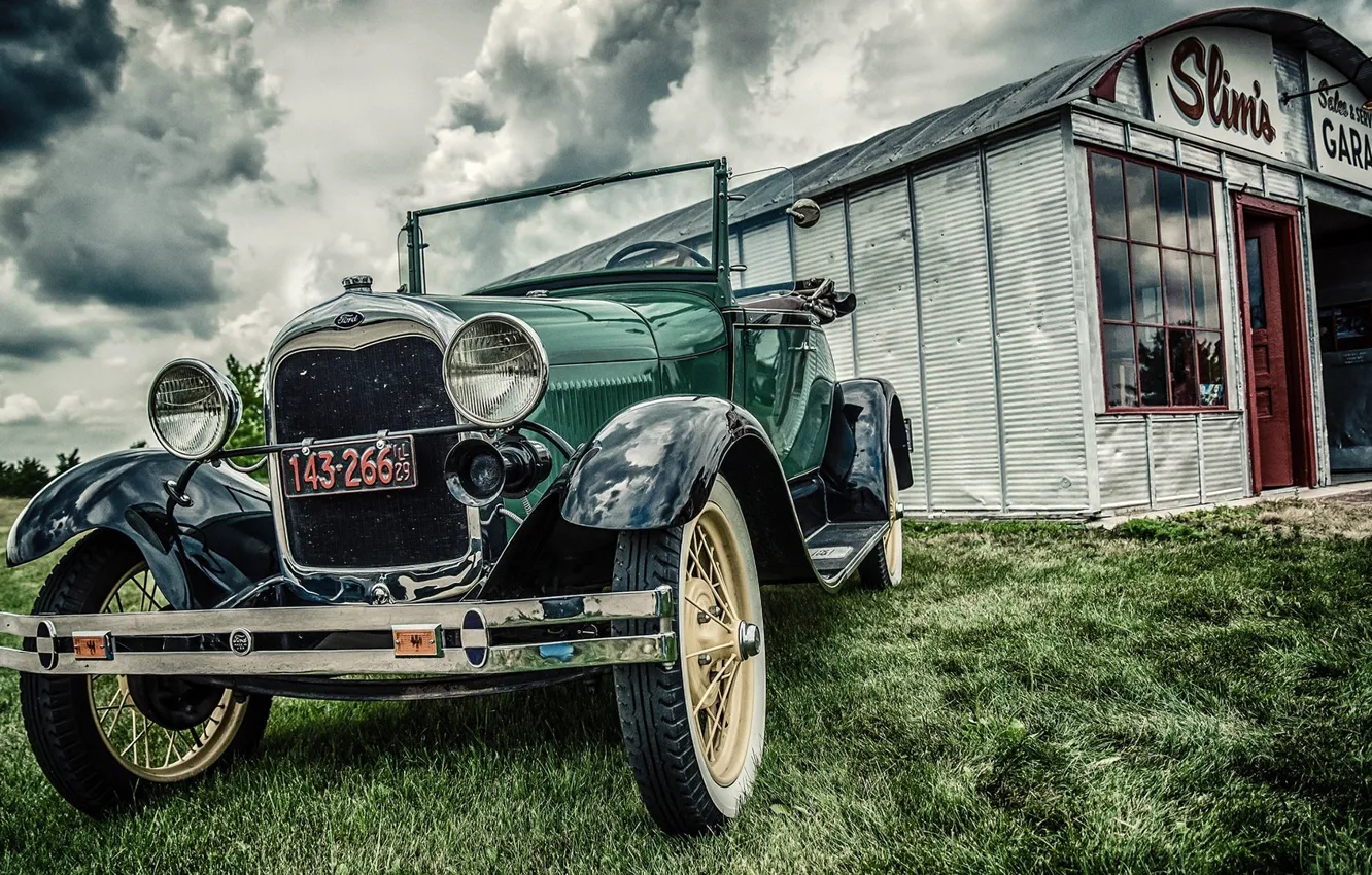 Wallpaper the sky, retro, Ford, yard for mobile and desktop, section ...