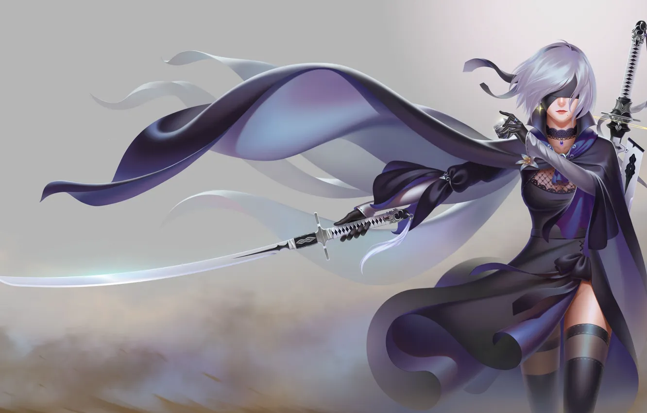 Wallpaper girl, sword, art, yorha unit no. 2 type b, nier: automata ...