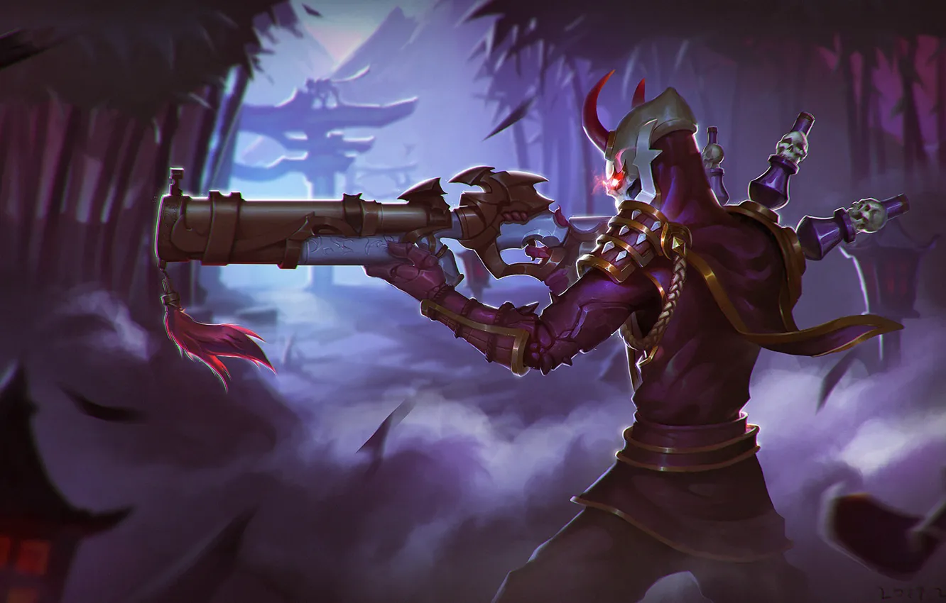 Wallpaper weapons, warrior, League of Legends, Jhin for mobile and ...