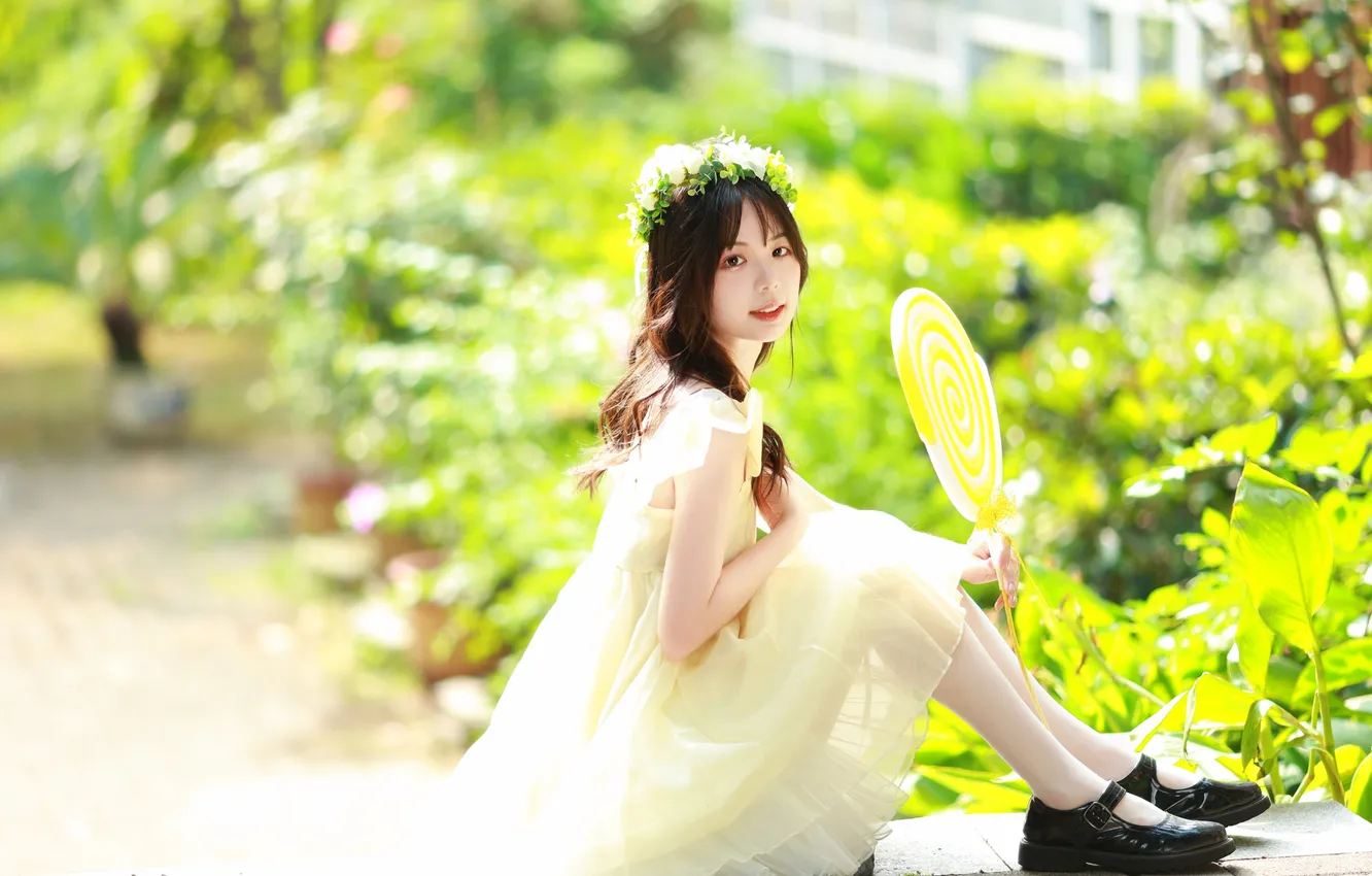 Wallpaper Beautiful, Candy, Asian, Model, Woman, Pretty, Sitting ...