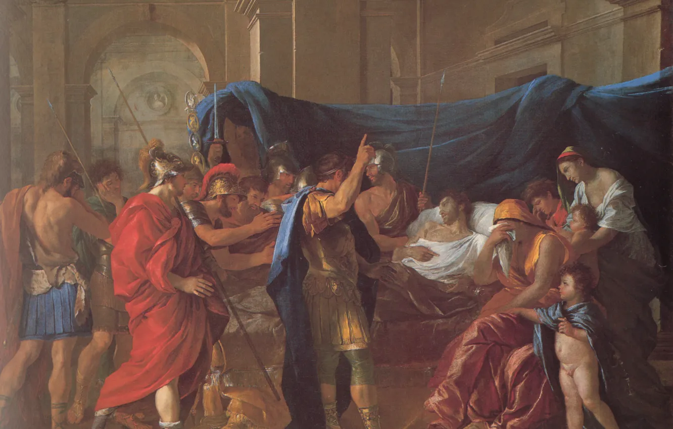 Wallpaper Nicolas Poussin, classicism, The Death Of Germanicus, 1627 ...