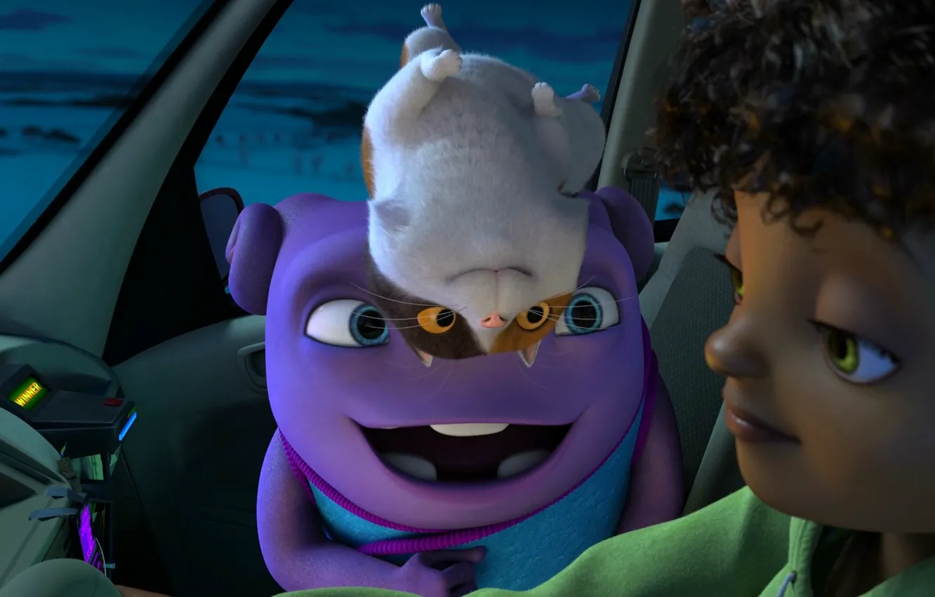 Wallpaper cartoon, House, girl, Home, Alien, cat, cartoon for mobile ...