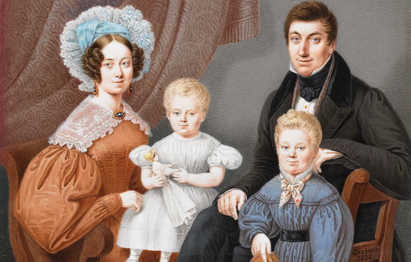 Wallpaper portrait, 1836, Willem Grebner, miniature on ivory, Willem ...