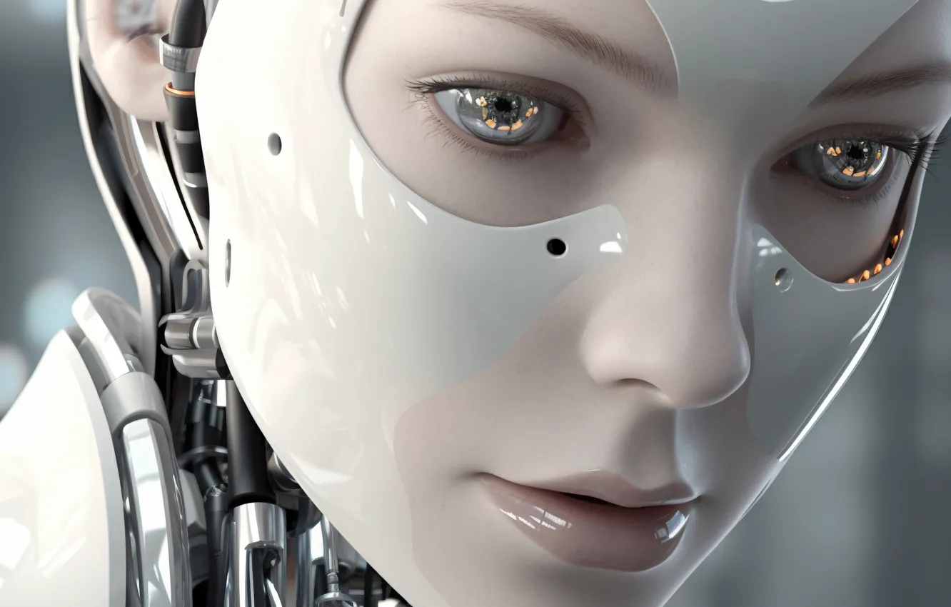 Wallpaper machine, face, wire, robot, head, cyborg, mechanisms, the ...