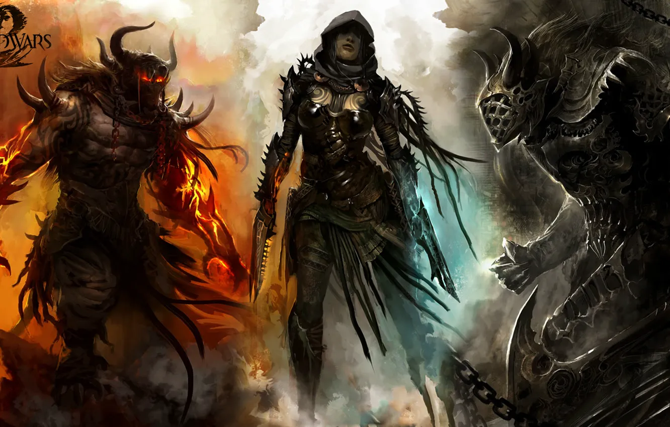 Wallpaper girl, the demon, warrior, Guild Wars 2, killer, undead images ...