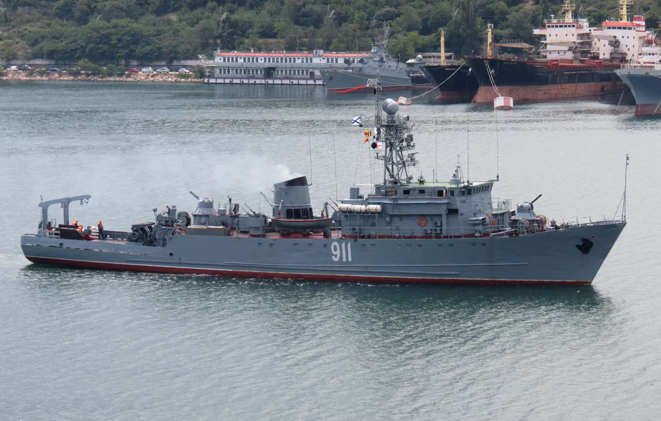Wallpaper sea, minesweeper, the black sea fleet, project 266m, Ivan ...