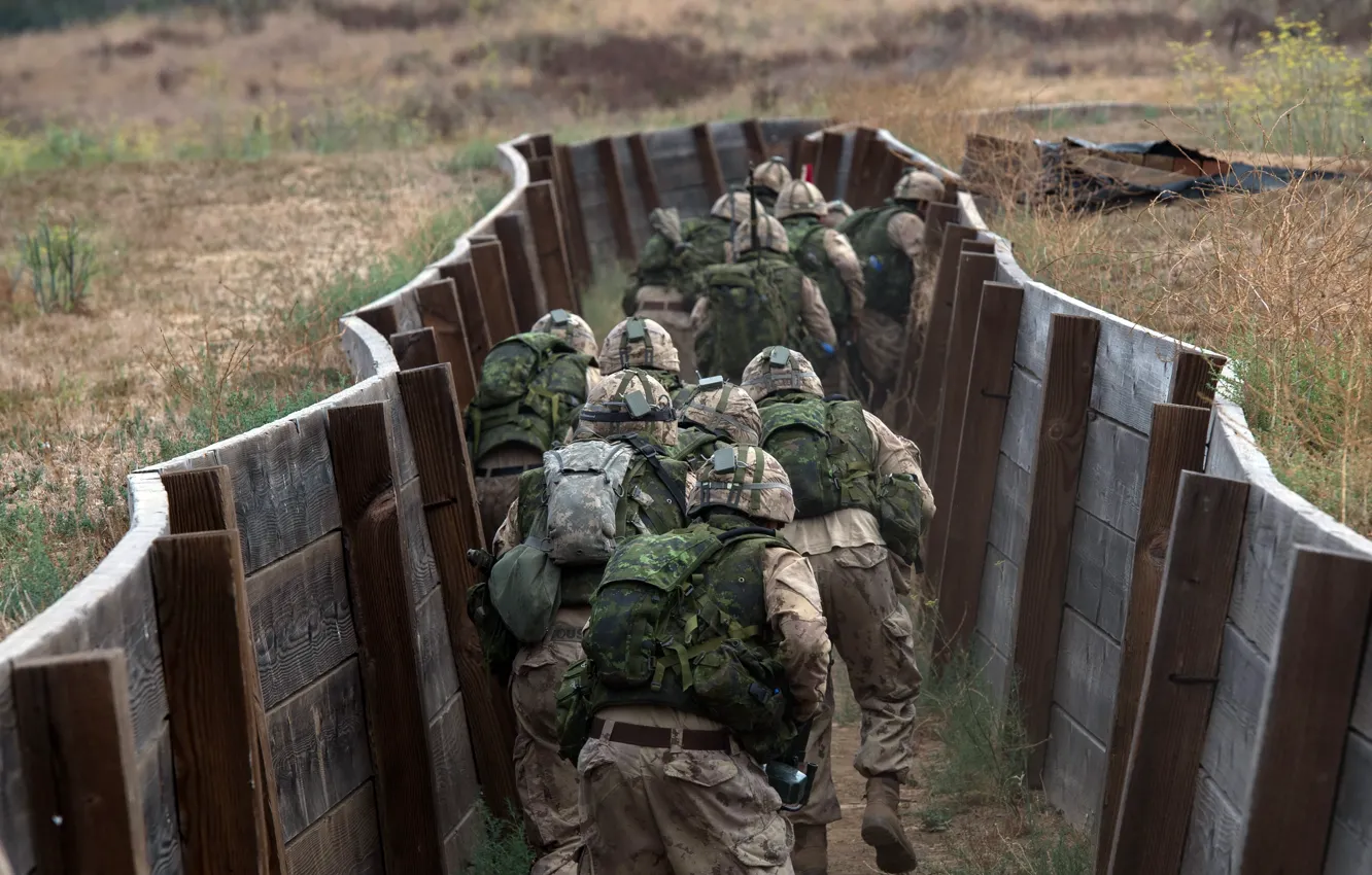 Wallpaper army, soldiers, exercises, the trenches images for desktop ...
