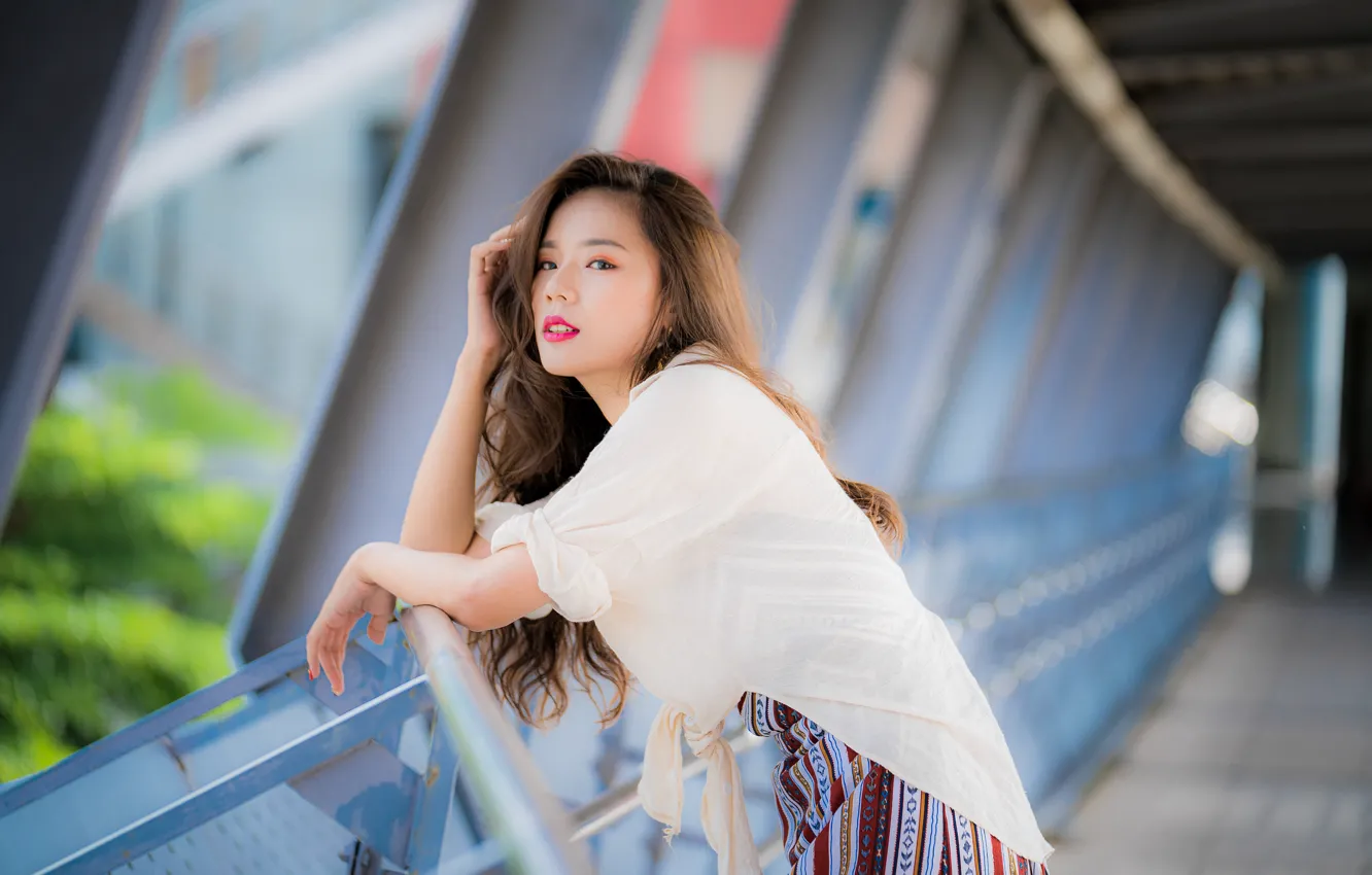 Wallpaper look, girl, hair, Asian, cutie, bokeh for mobile and desktop ...