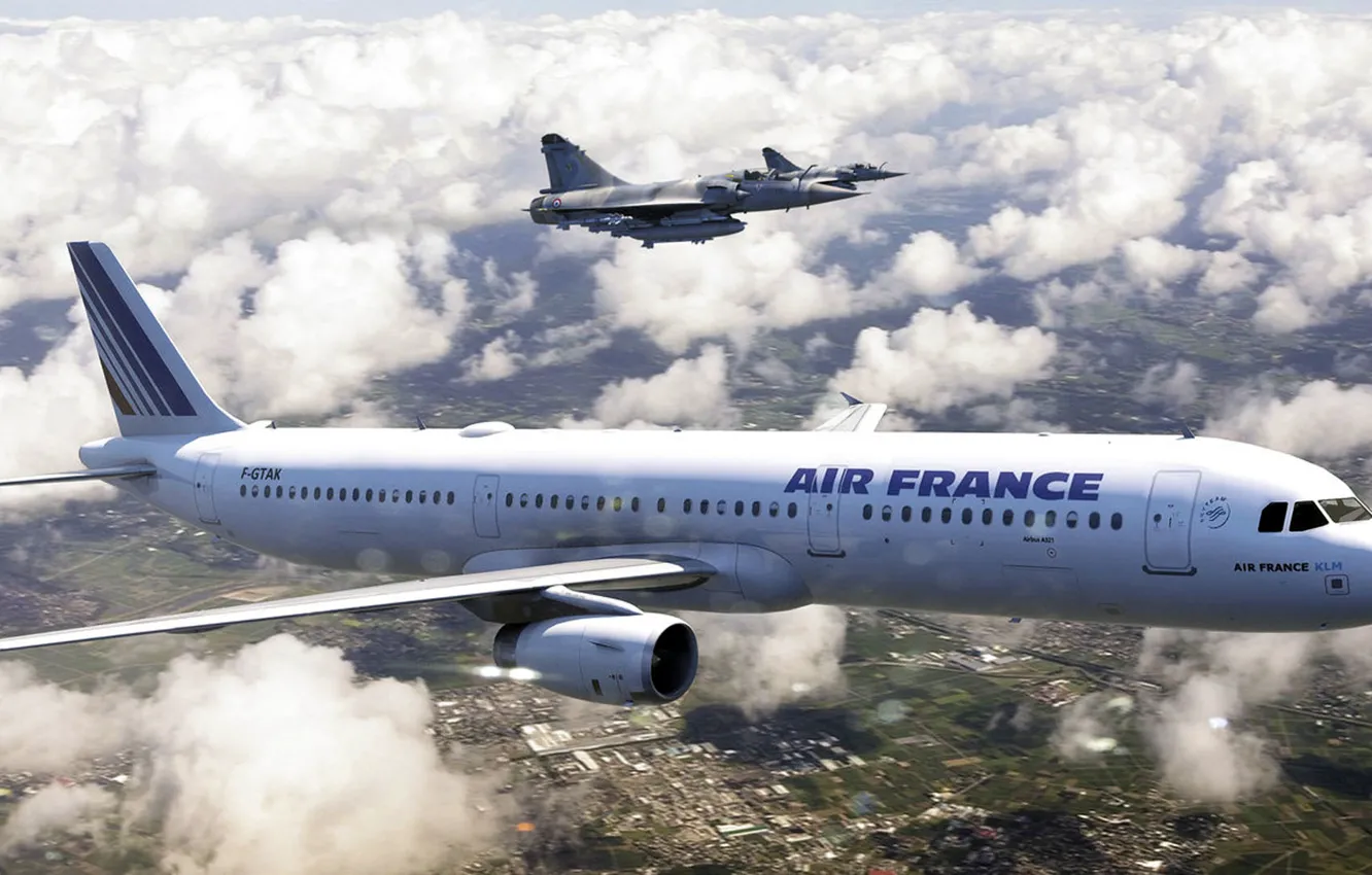 Wallpaper Liner, fighters, mirage, roen911, French airline, air france ...