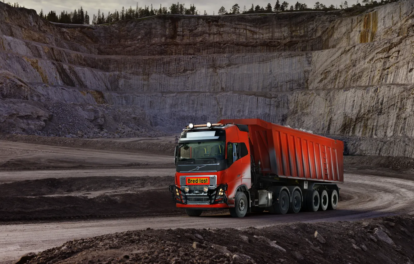Wallpaper quarry, Volvo, body, the trailer, triaxial, tractor, Volvo FH ...
