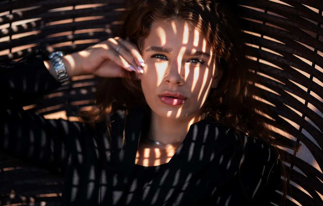 Wallpaper look, girl, face, portrait, shadow, hands, Dmitry Shulgin for ...