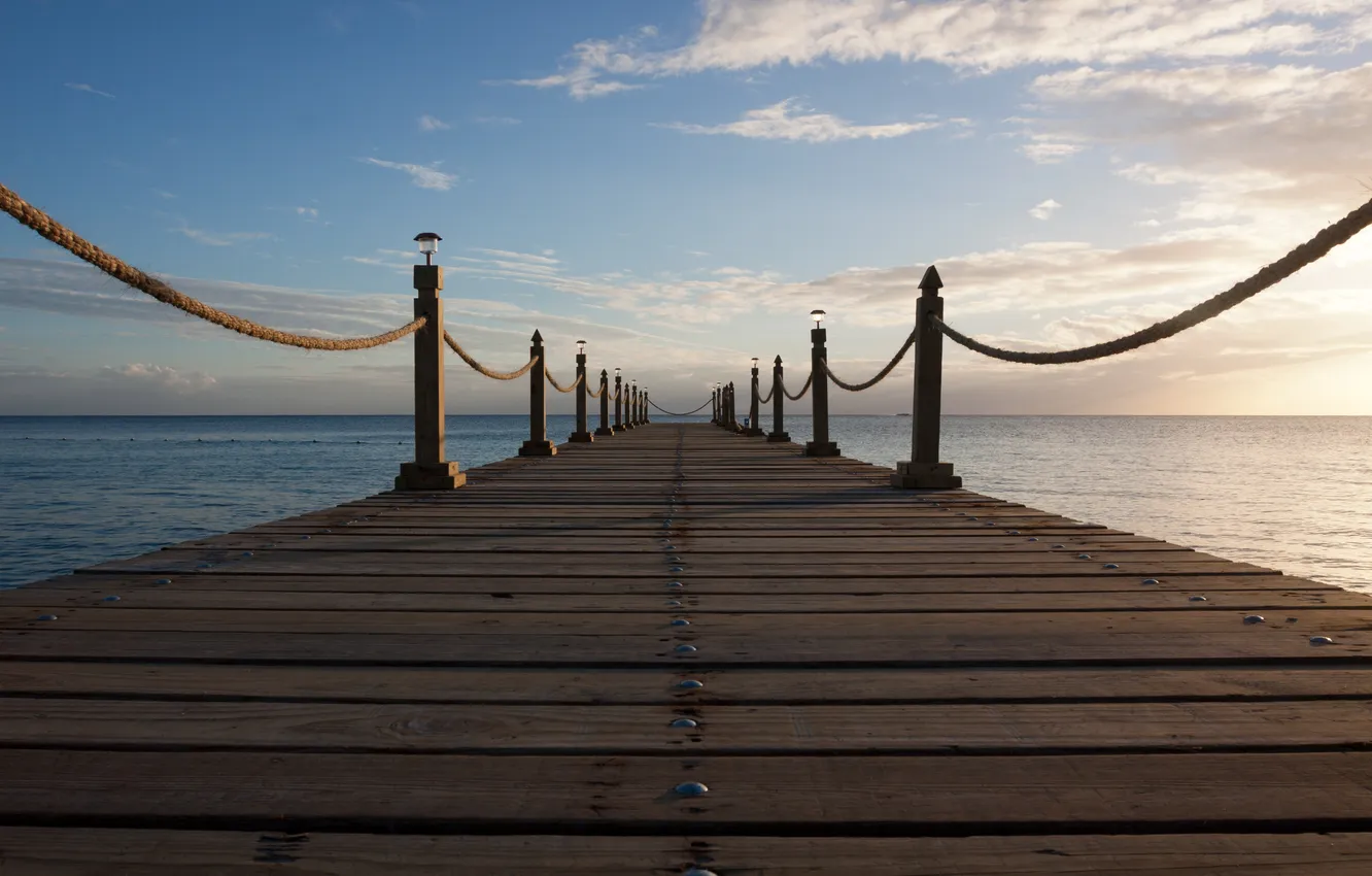 Wallpaper sea, beach, sunset, the ocean, dawn, shore, pierce for mobile ...